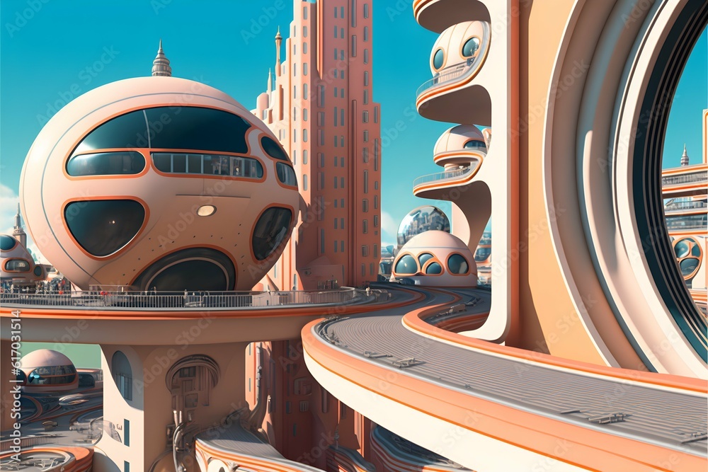 retro futuristic city of the future mega structures retro scifi ...