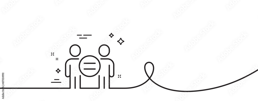 Ethics line icon. Continuous one line with curl. Gender equality sign ...