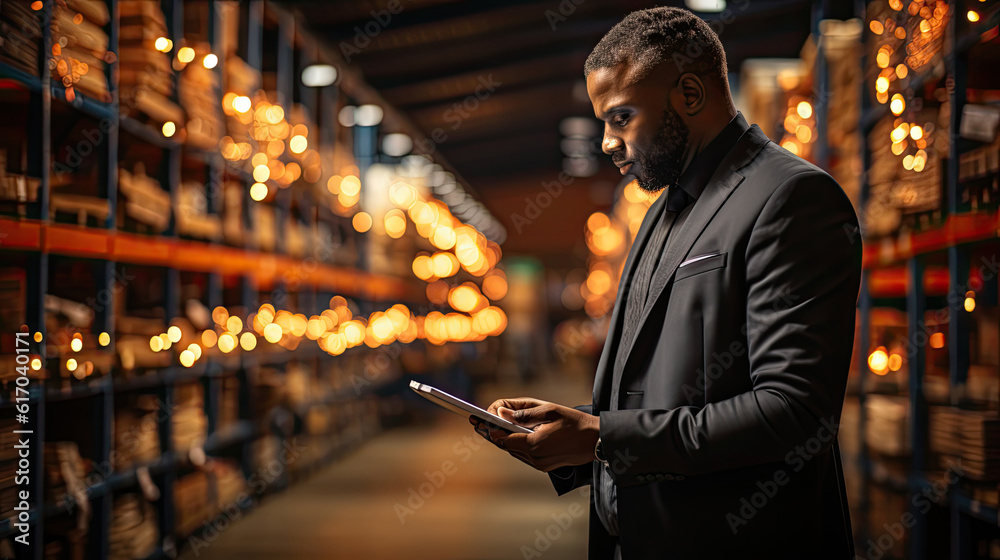 Smart Warehouse,Inventory management system concept.Manager using ...