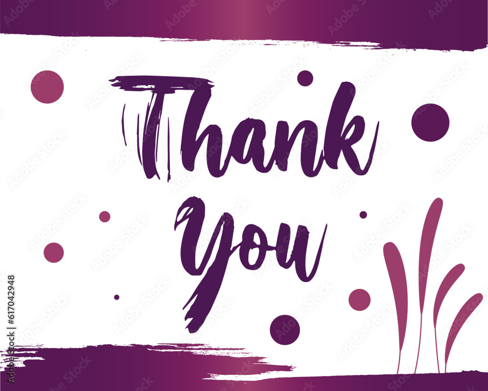 Thank You Card Design with Thank You Lettering and Paint-Inspired ...