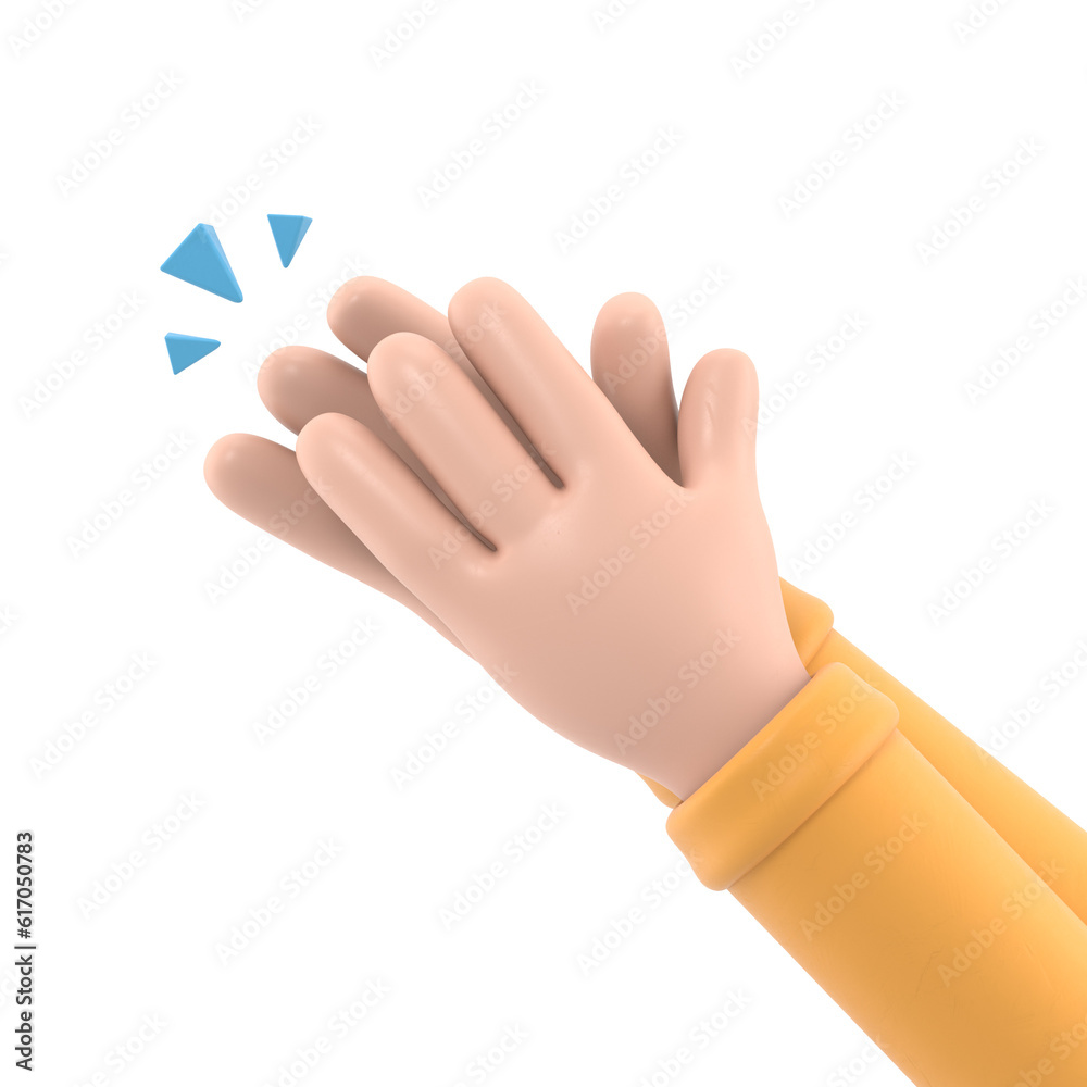 Transparent Backgrounds Mock-up.Cartoon character hands clapping or ...