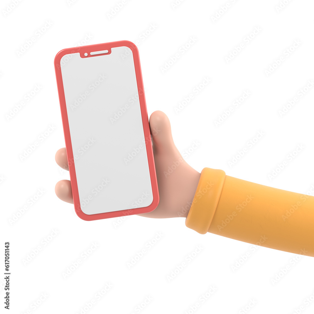 Transparent Backgrounds Mock-up.3d skinned hand touching smartphone ...