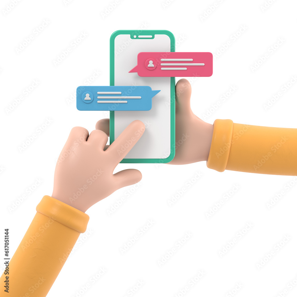 Transparent Backgrounds Mock-up.3d skinned hand touching smartphone ...