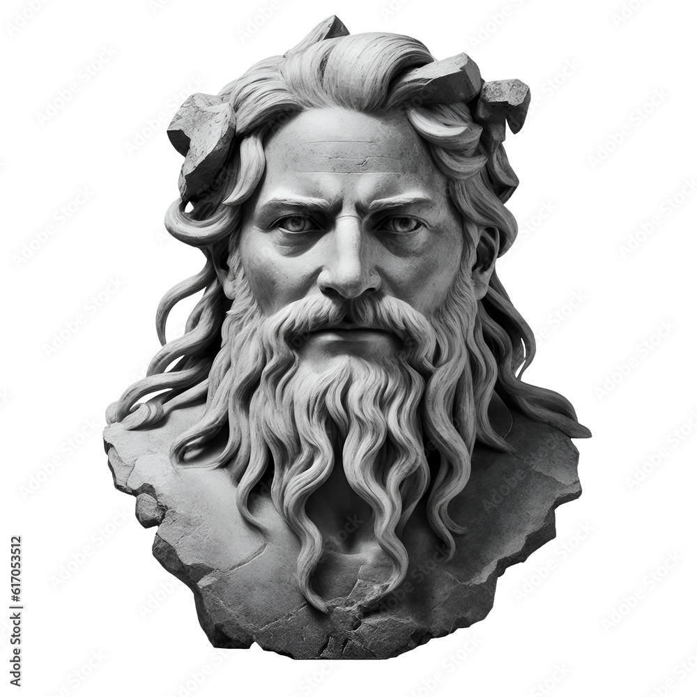 Statue of Hephaestus, god of forge in Greek mythology on transparent ...