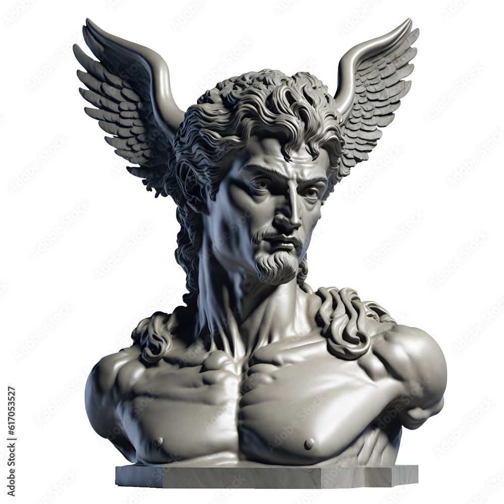 Statue of Eros, Greek god of love on transparent background. Generative ...