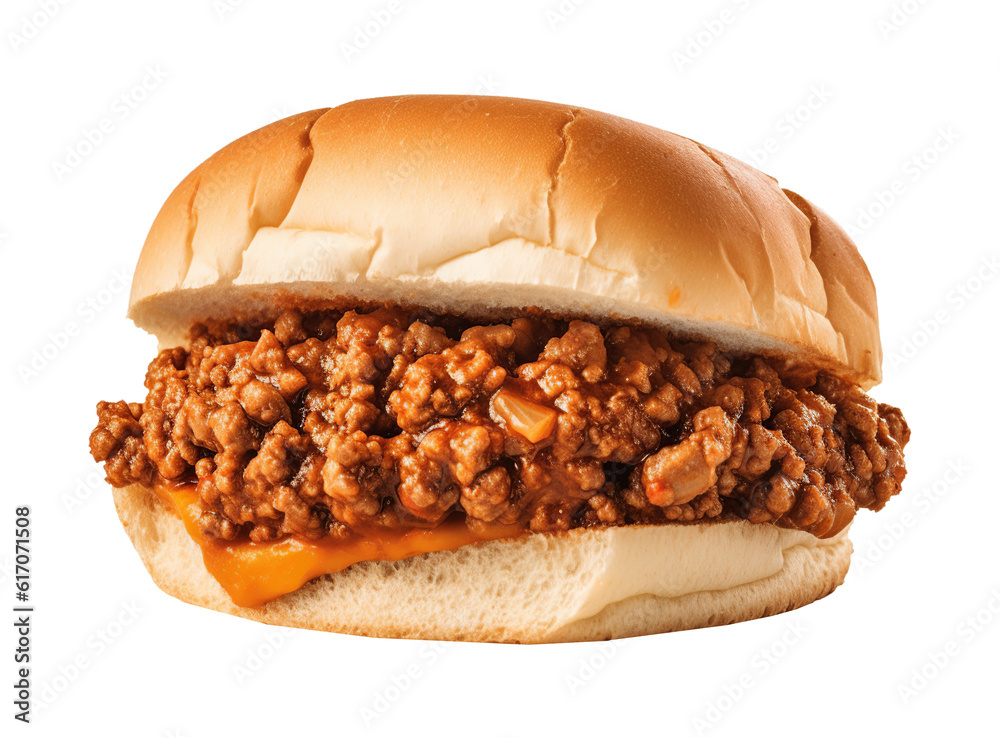 Sloppy Joes sandwich on transparent background. Generative AI. Stock ...