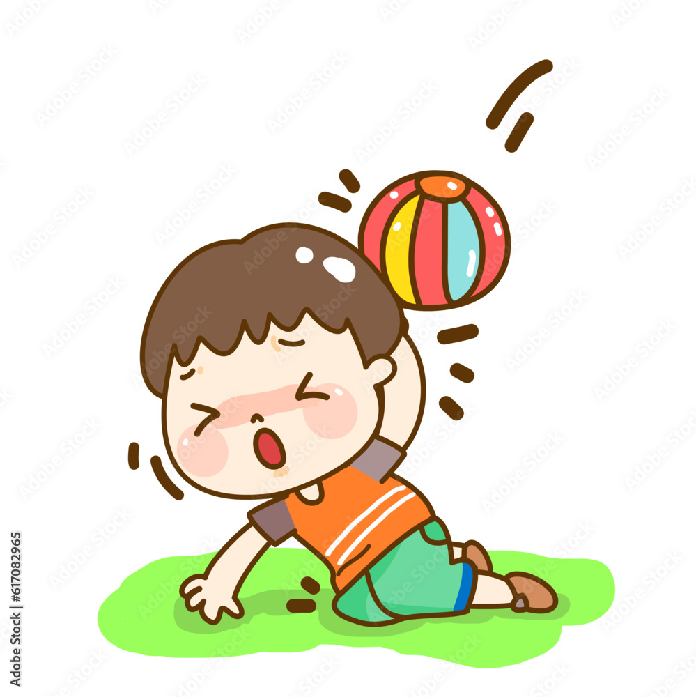 Cartoon kids having little accidents. Stock Vector | Adobe Stock