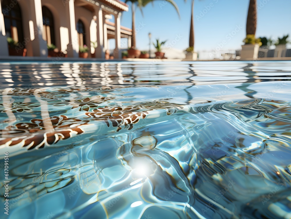 Ultra-Realistic 3D Rendering, Swimming Pool Water Ripples, Light and ...