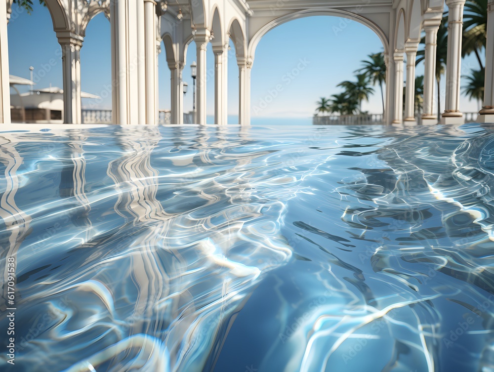 Ultra-Realistic 3D Rendering, Swimming Pool Water Ripples, Light and ...