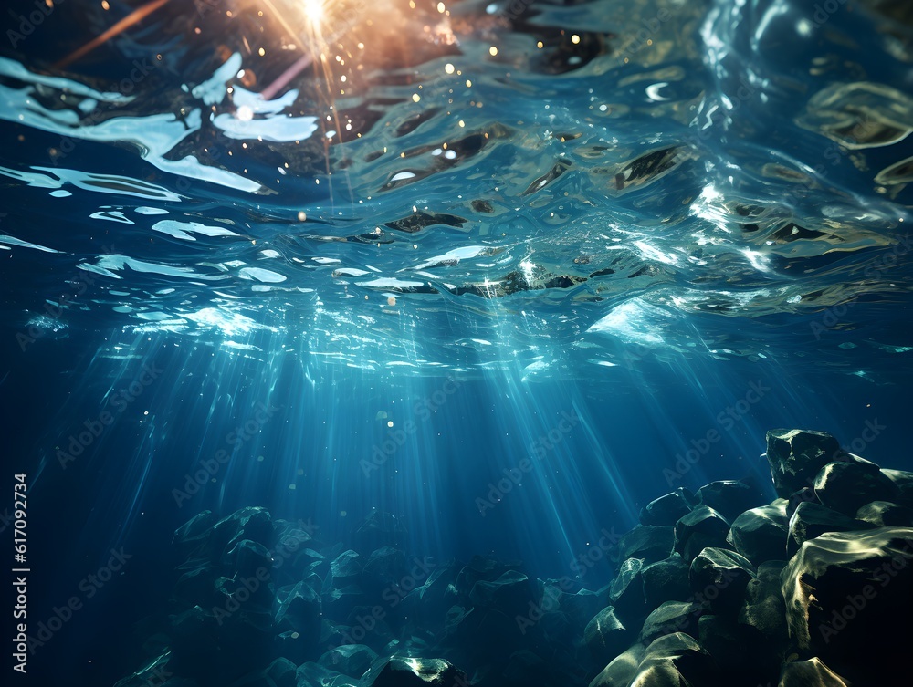 Underwater Perspective High-Resolution Image, Abstract Light Patterns ...