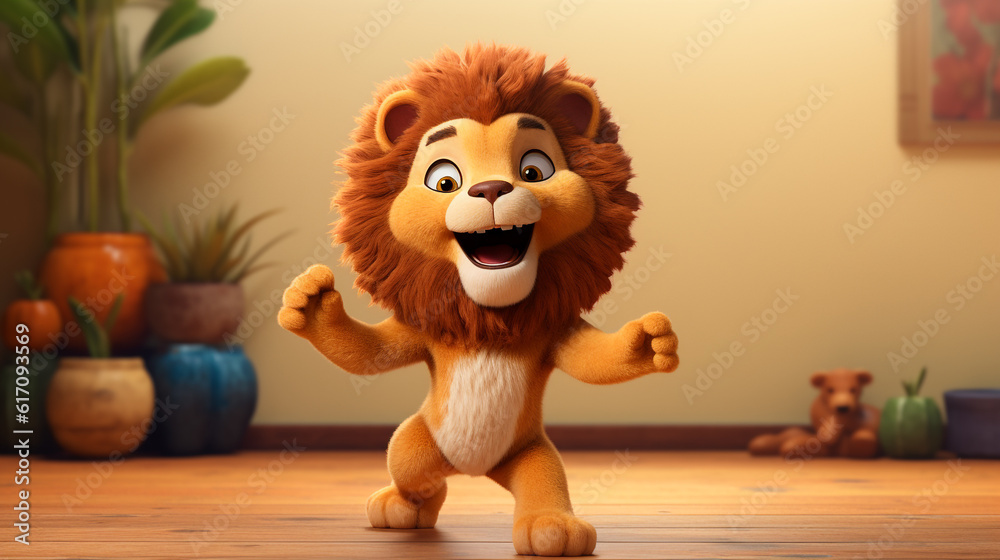 Lion Funny Dancing Stock Illustration | Adobe Stock