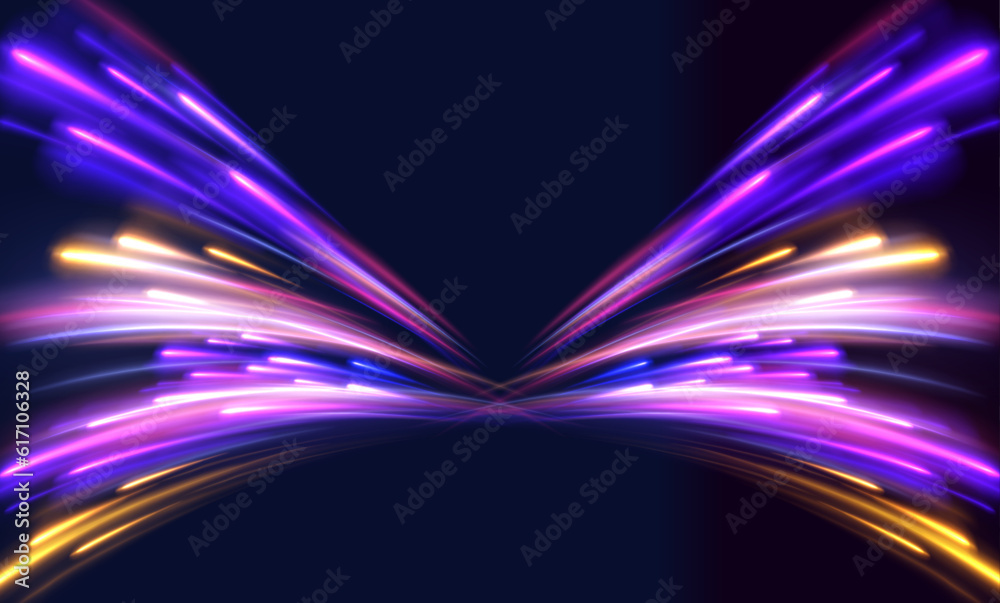 Speed lights motion background, cityscape and rail track in tokyo from ...