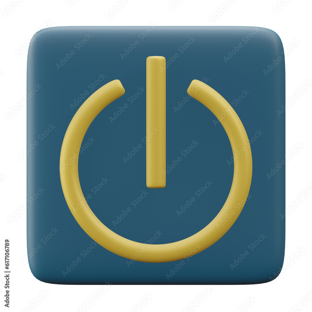 power icon, ui/ux 3d icon illustration with transparent background ...