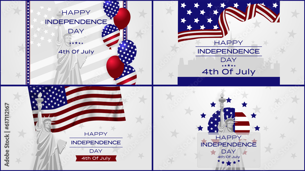 Independence Day Titles Light Theme Stock Template | Adobe Stock