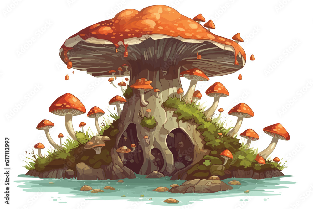 Mushroom Mycelium Stock Illustrations Clipart and Roya vector ...