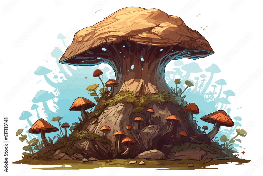 Mushroom Mycelium Stock Illustrations Clipart and Roya vector ...