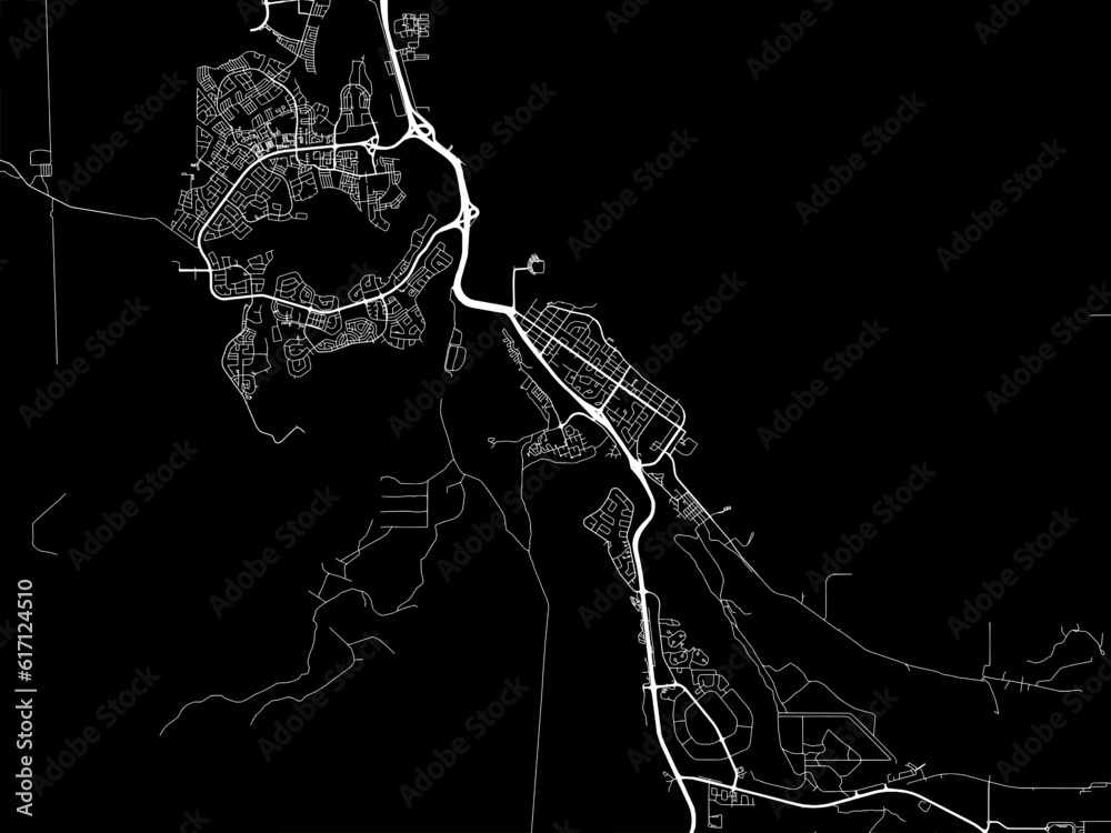 Vector road map of the city of Fort McMurray Alberta in Canada with ...