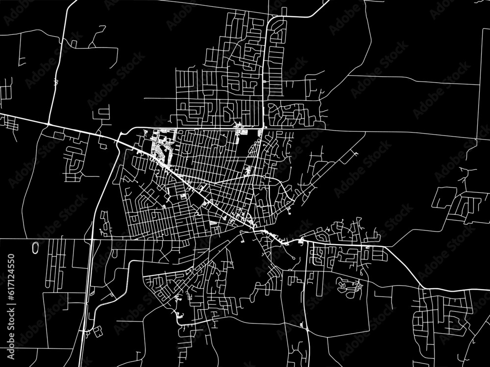 Vector road map of the city of Granby Quebec in Canada with white roads ...