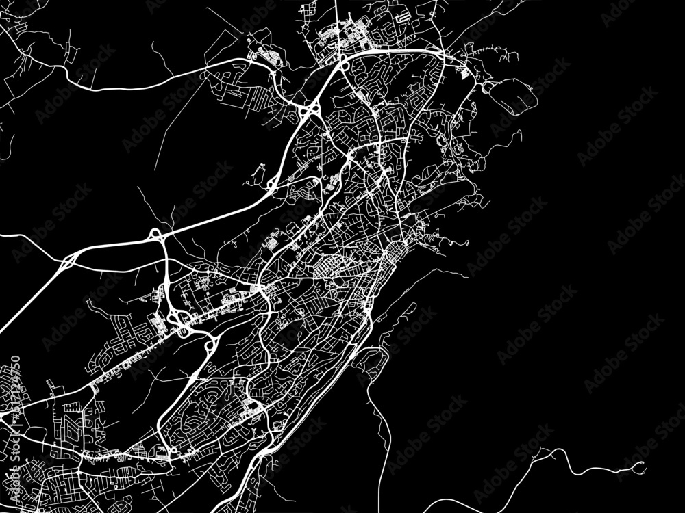 Vector road map of the city of St. John's Newfoundland and Labrador in ...