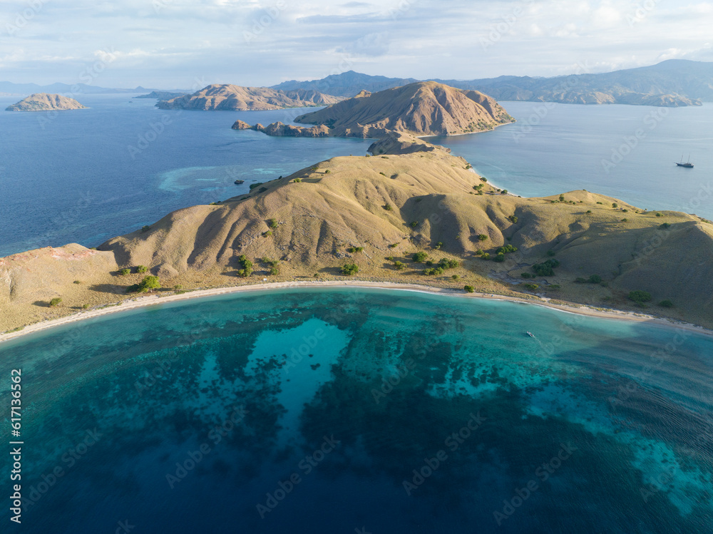 Beautiful coral reefs and idyllic beaches are found on Gili Lau Laut in ...