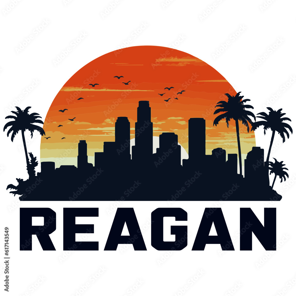 Reagan Skyline Silhouette. Black Reagan Texas TX City Design Isolated ...