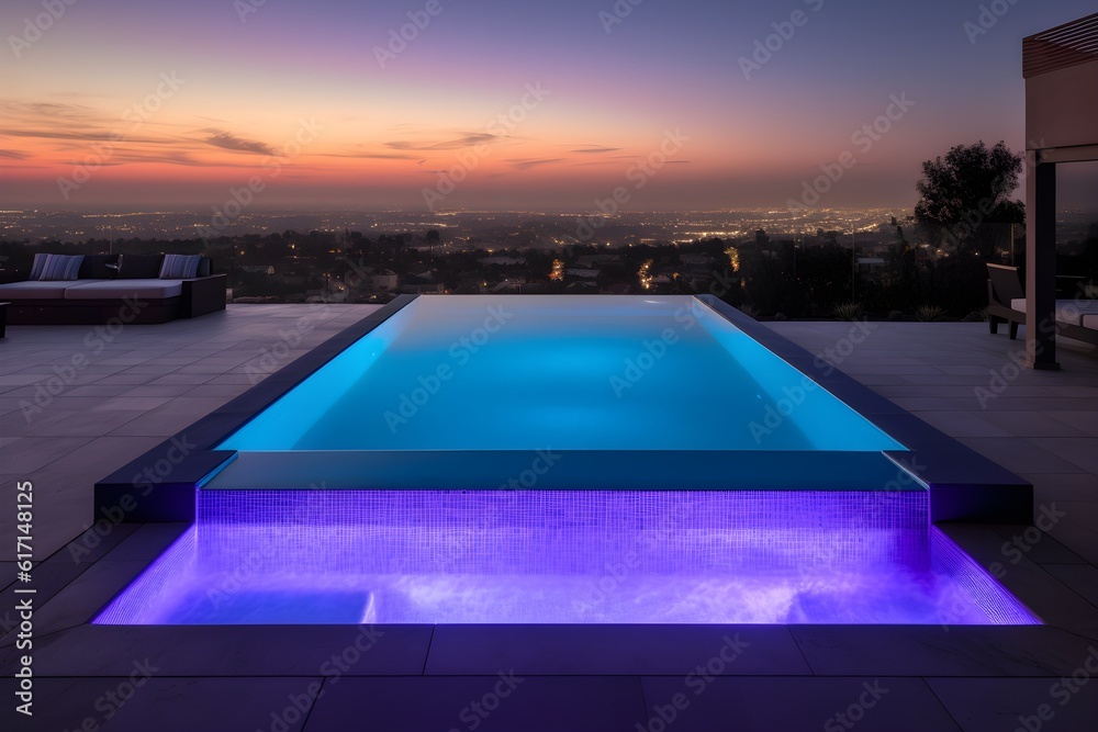 Custom modern swimming pool design with Infinity Edge style ...