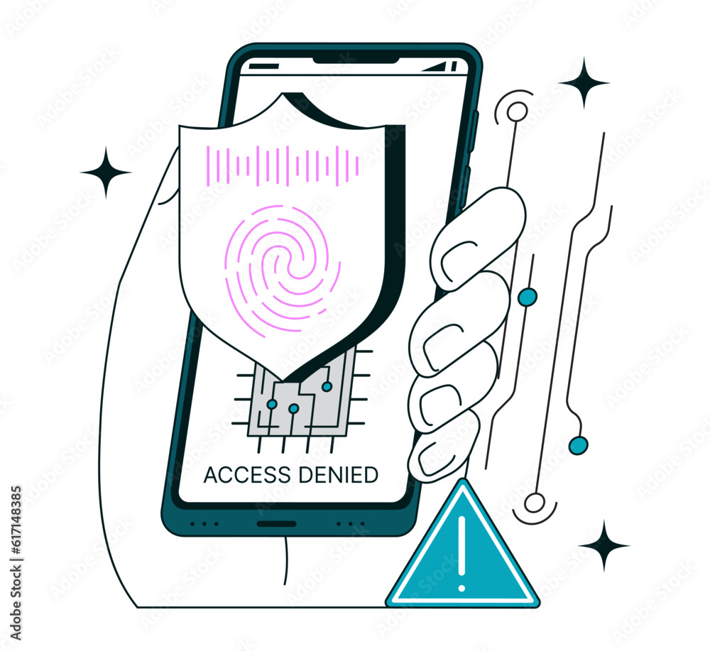 Access control system based on artificial intelligence. Biometric Stock Vector | Adobe Stock