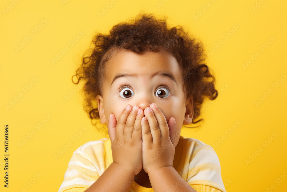 Cute little kid look surprised ai generated Stock Illustration | Adobe ...