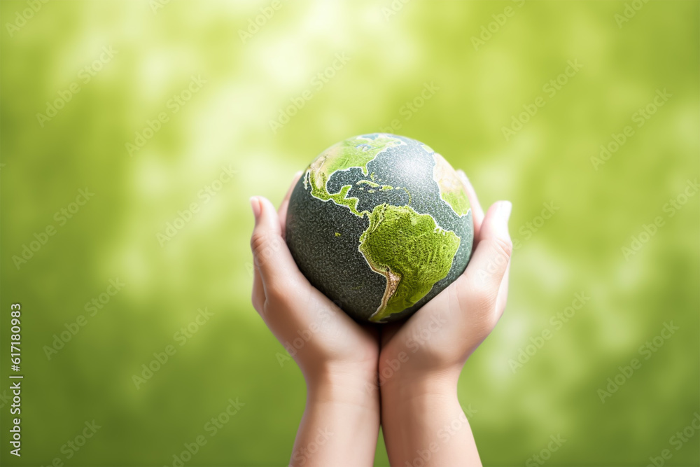 Earth globe in hands. World environment day concept., generative ai ...