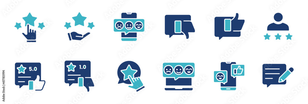 feedback review satisfaction icon set customers rating symbol vector ...