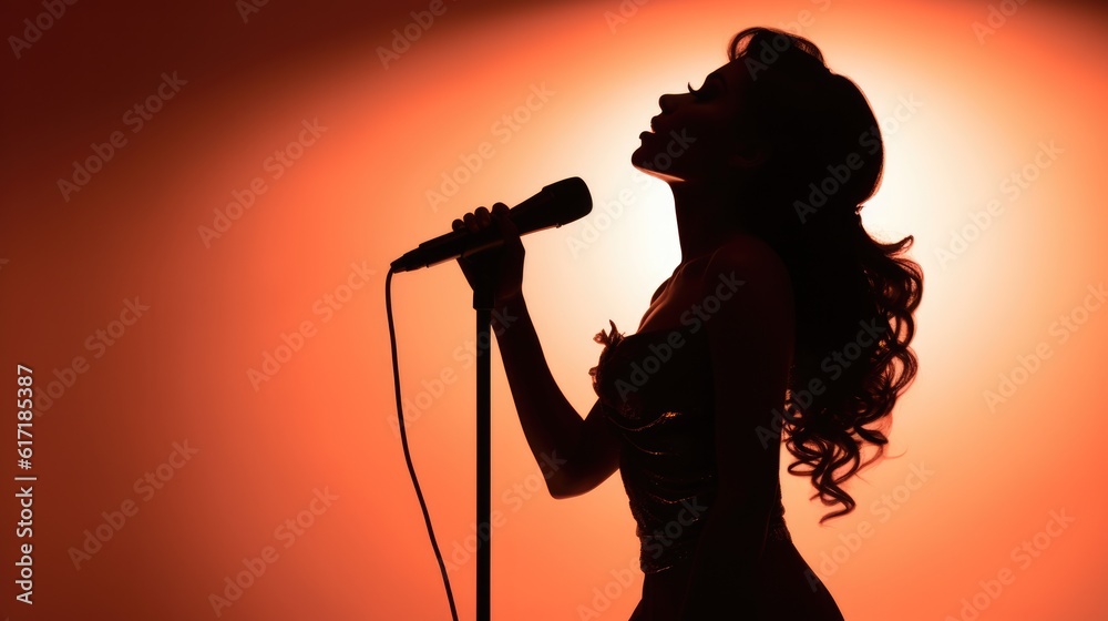 singer as a silhouette illustration - beautiful wallpaper Stock ...