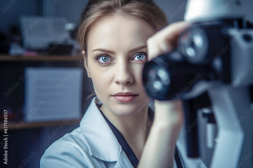 Beauty and Precision: A Stunning Blonde Optometrist Providing Expert ...