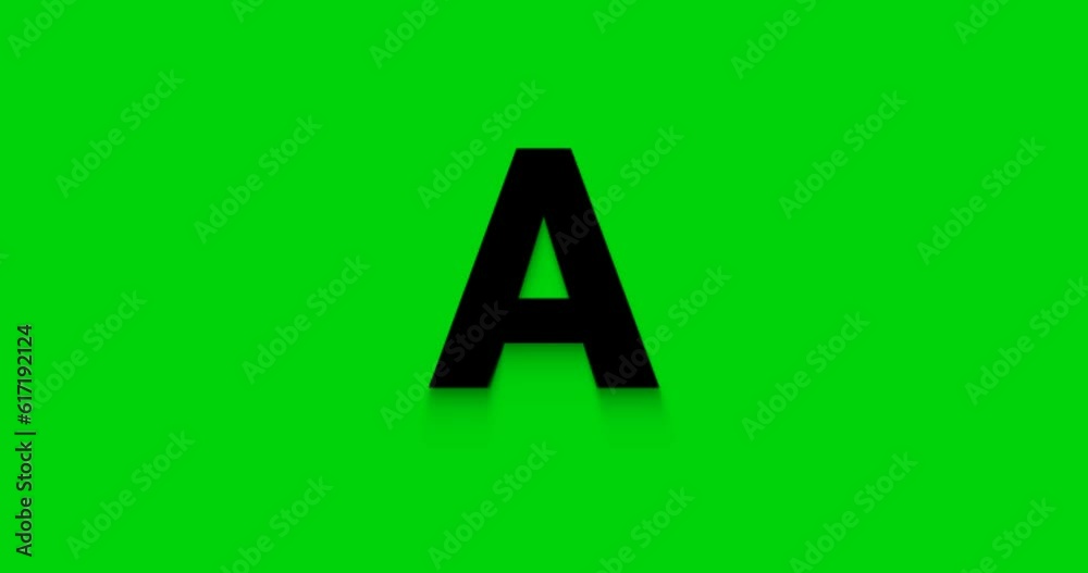 Alphabet Letters A Animation in black and white color with ink drop and ...