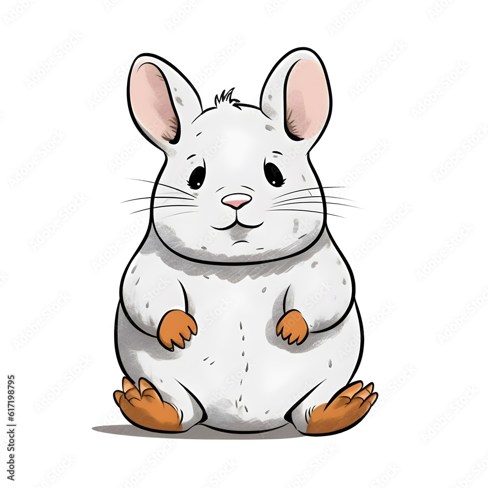 chinchilla drawing on transparent background, generative ai Stock ...