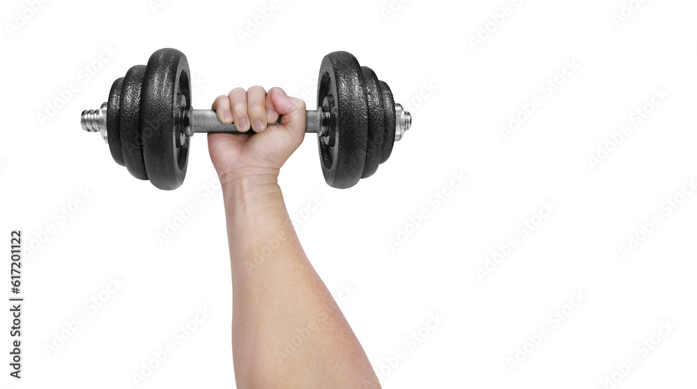Hand lifting iron dumbbell PNG transparent Stock Photo | Adobe Stock