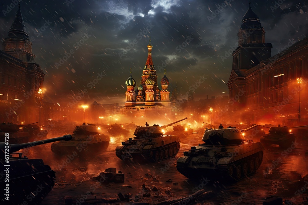 In the darkness of the night, Red Square becomes a battleground for ...