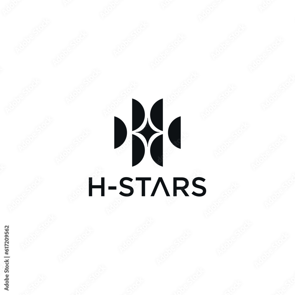 Vector star with initial letter h logo illustration initial style ...