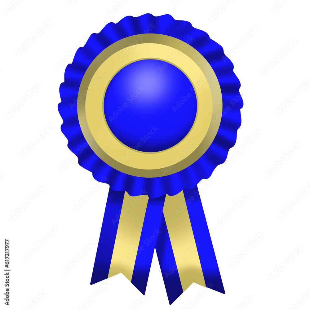 blue award ribbon on transparent background Stock Illustration | Adobe ...