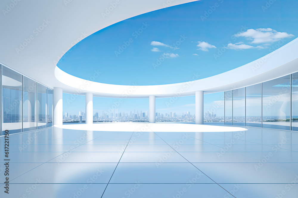 White minimal architecture building background empty wide space for ...