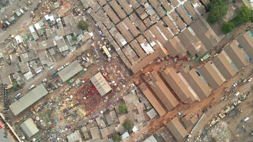 Overhead drone of busy Mbare Musika, Harare, Zimbabwe Stock ビデオ | Adobe ...