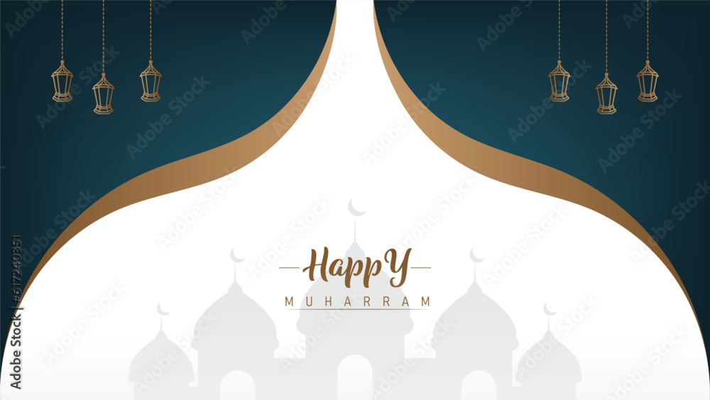 elegant minimalist islamic wallpaper poster banner template design for ...
