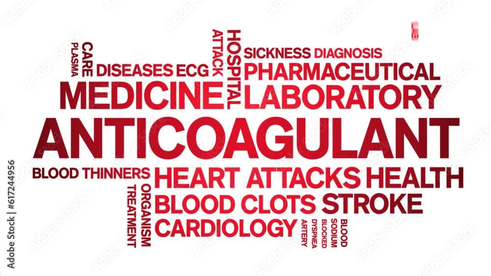 Anticoagulant animated tag word cloud;text design animation kinetic ...