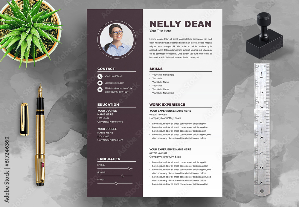 Modern Resume Design Template Stock Template | Adobe Stock