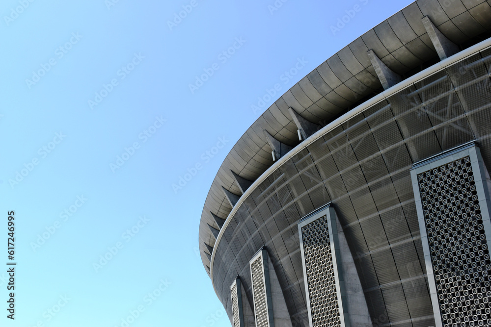 Budapest. 06.23.2023: soccer stadium and sport centrum. concrete ...