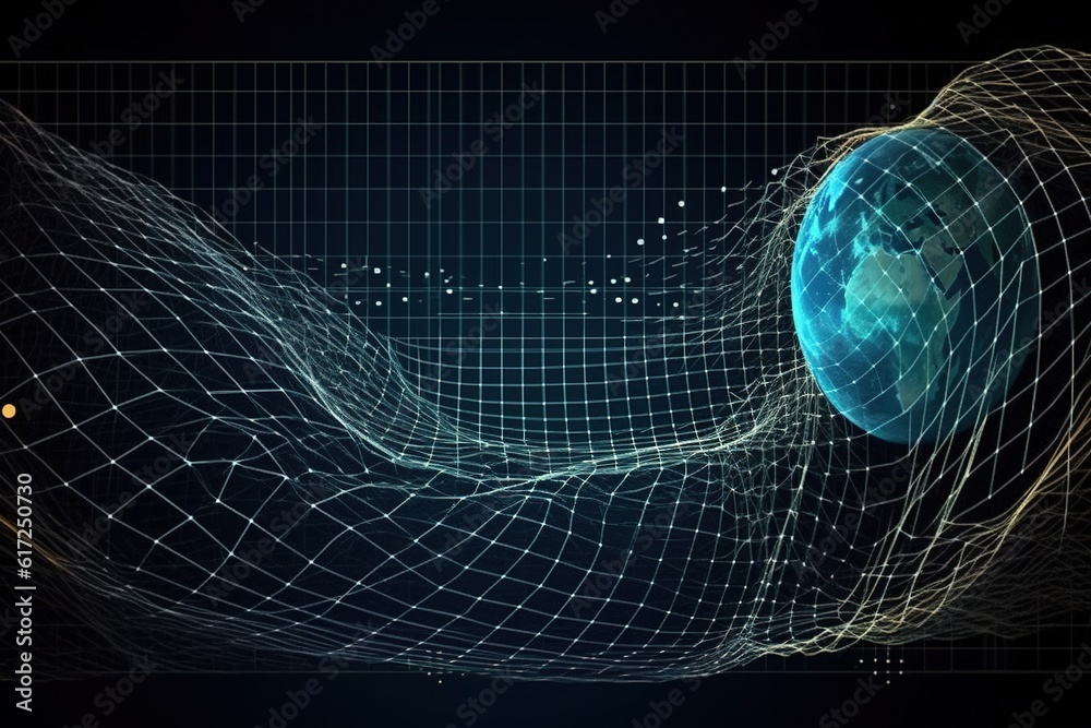 Gravity planet earth, gravitational waves concept. Physical and ...