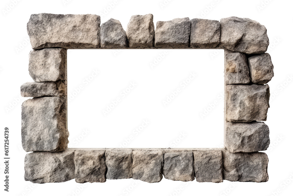Isolated rectangle stone window frame in vintage style. Border design ...