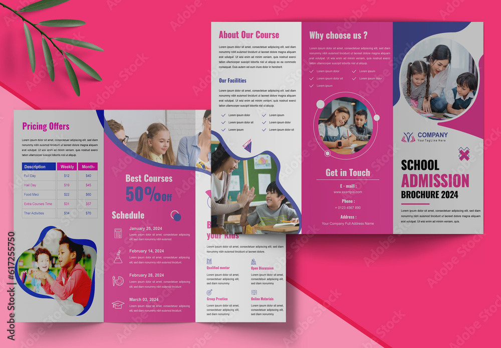 School Course Brochure Template Stock Template | Adobe Stock