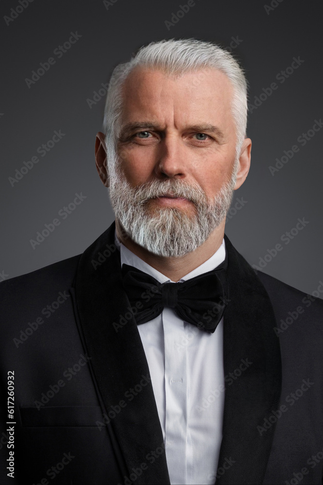 Distinguished older gentleman exudes confidence in this photo, dressed ...