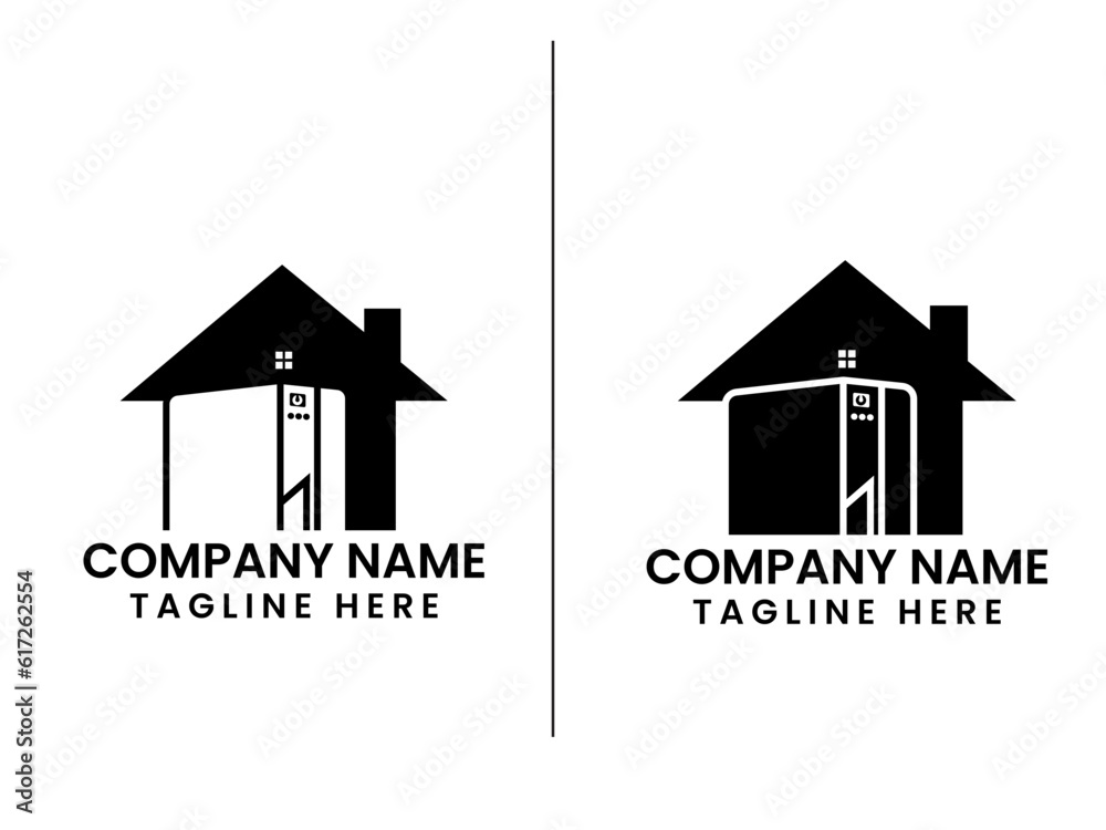 Computer house logo design. Pc house. Computer Home logo. Cpu ...