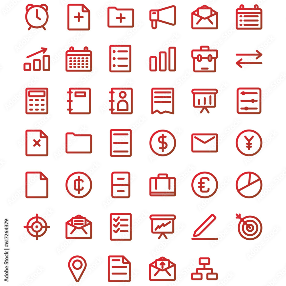 Vector of Work Icon Set Gradient. Perfect for user interface, new ...